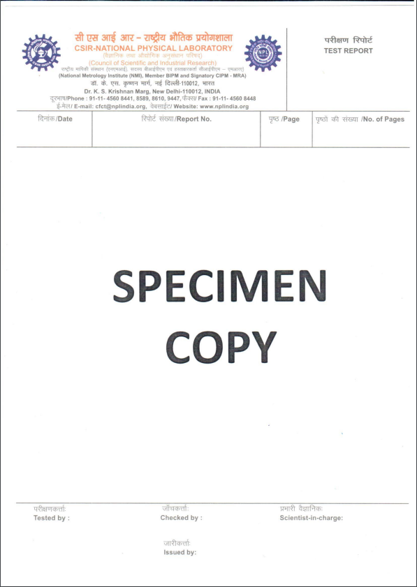Calibration & Testing – NPL